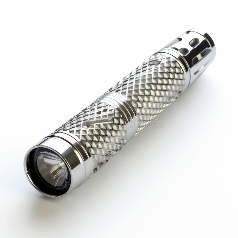 High-quality Flashlight with Unique Bumpy Texture on White Stock ...