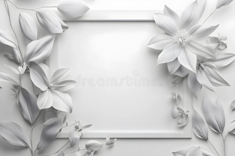 Stylish Geometric Frame with Floral Accents for Creative Use Stock ...