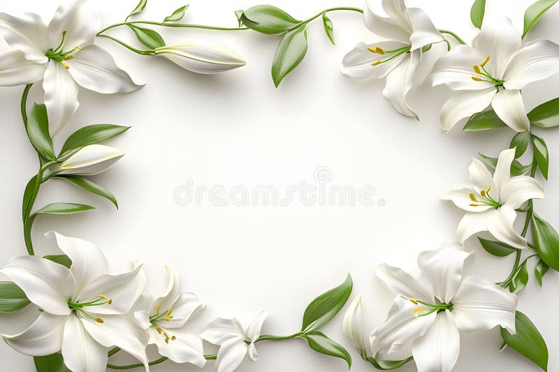 Versatile Easter Lily Frame with Clean Minimalist Style Stock ...