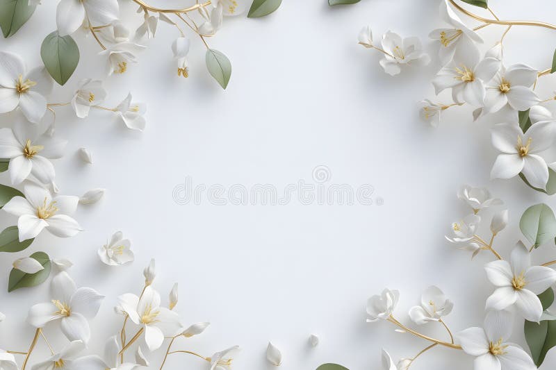 Versatile Jasmine Frame on White for Creative Photography Concepts ...