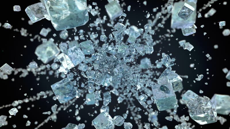 Exploding frosted ice cube stock footage. Video of fridge - 156371594