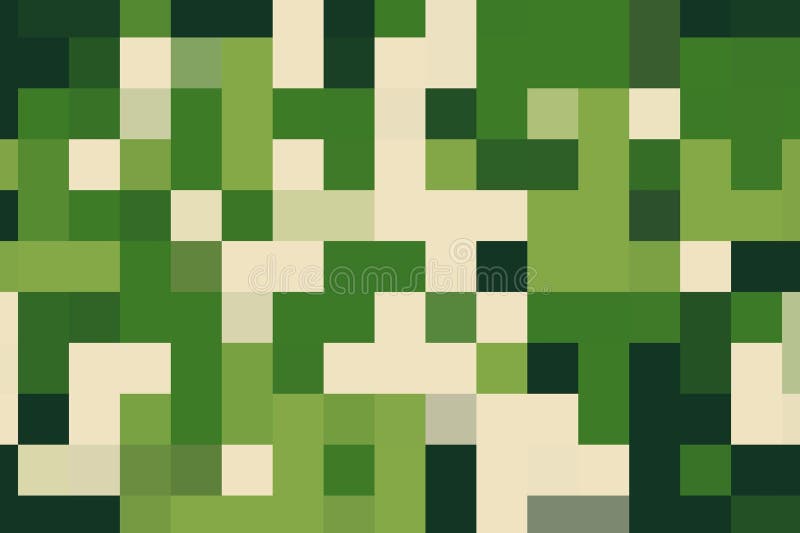 High-quality Green and Beige Square Pixel Art with Geometric Precision ...