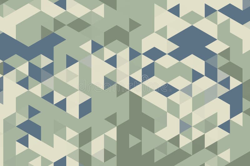 High-quality Green and Blue 3D Triangular Pixel Art Pattern with Depth and Dimension. Abstract ...