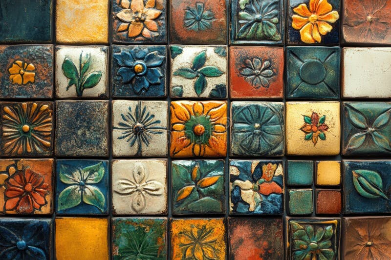 Artistically Designed Ceramic Tiles in a Mosaic Pattern, Perfect for ...