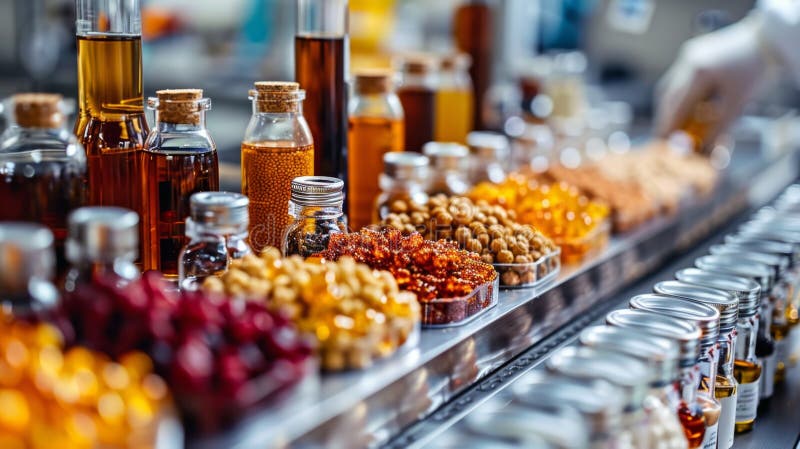 Assorted Food Samples are Neatly Organized on a Lab Table for Analysis ...