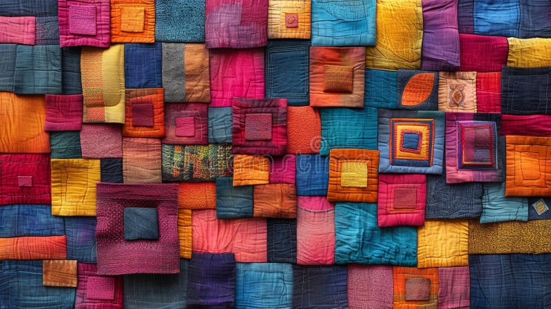 An Assortment of Colorful Patchwork Squares and Rectangles Evoking ...