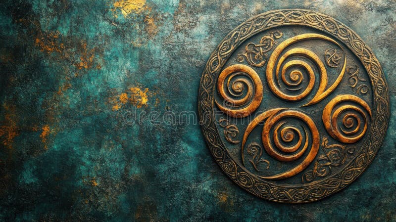 Detailed Celtic Spirals and Motifs Elegantly Combining on a Textured ...