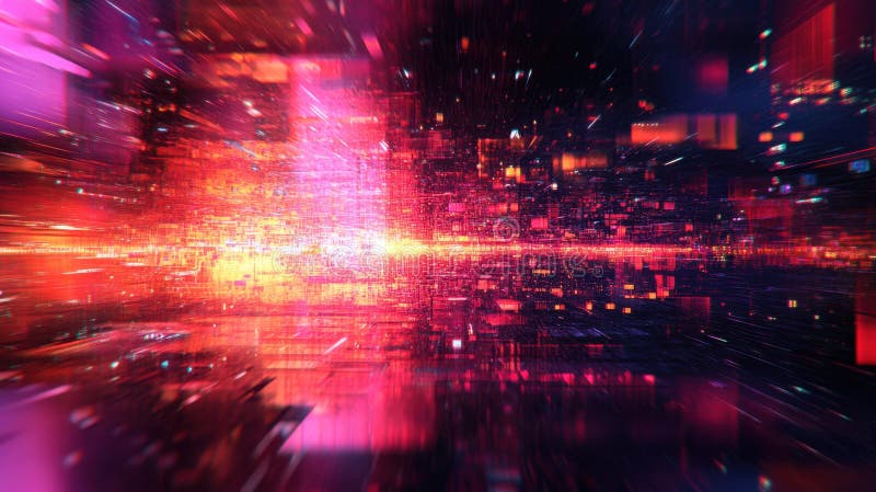 Dynamic Glitch Pixel Patterns Shift and Morph in a Digital Art Backdrop ...