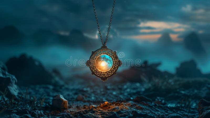 An Enigmatic Amulet Gleaming in Moonlight, Adorned with Intricate ...