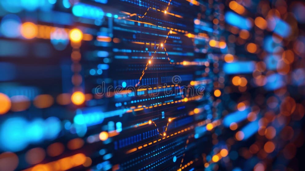 An Image on a Screen Visually Explains Blockchain, Displaying Linked ...