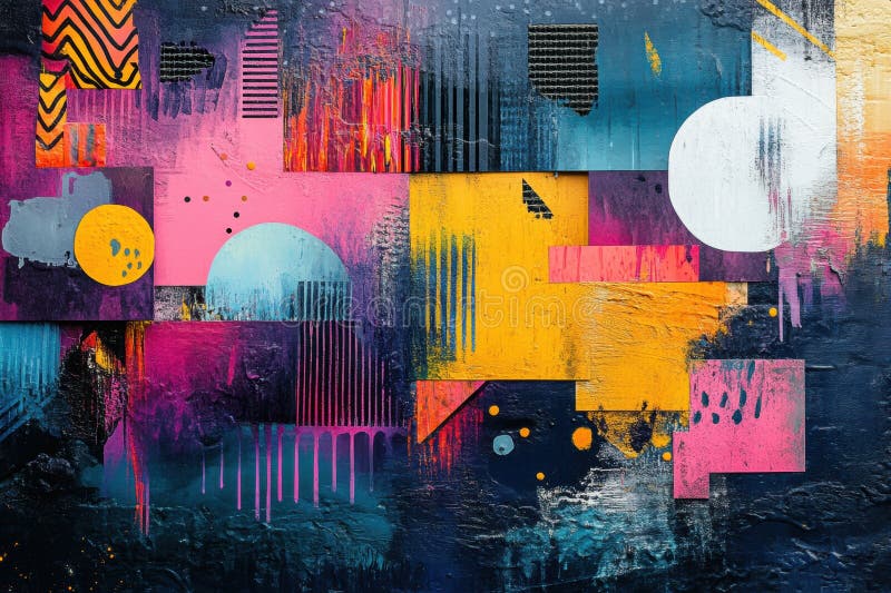 An Intriguing Collage with Dynamic Colors and Abstract Forms Captures ...