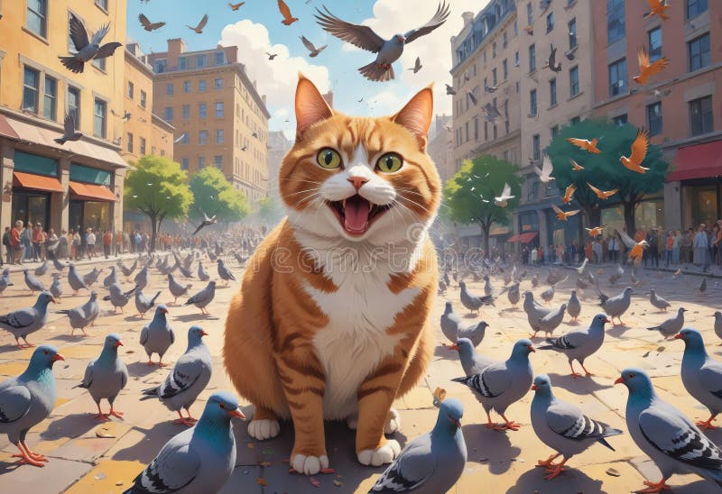 A High-quality Illustration of a Mischievous Cat Stock Illustration ...