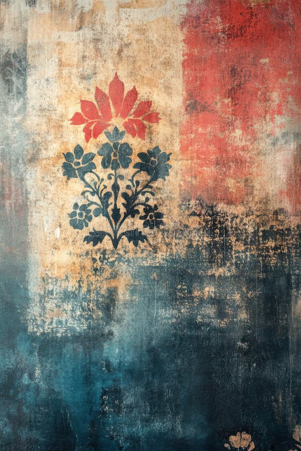 Unique Artistic Wallpaper with Distressed Patterns, Faded Colors, and ...