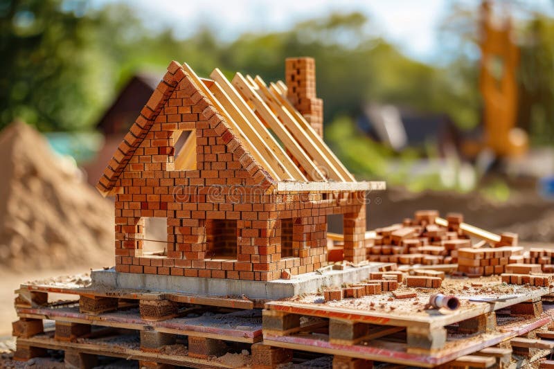High Quality Image of a Brick House Construction Project for the ...