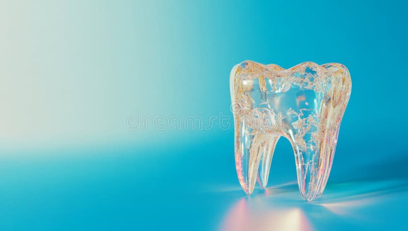 A High-quality Image Captures a Digitally Rendered Tooth in Blue ...
