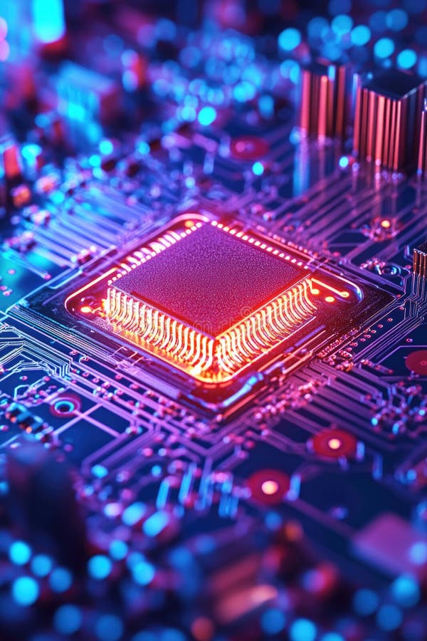 Computer Motherboard Close-up Stock Photo - Image of board, coding ...