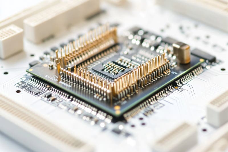 High-quality Image of a Computer Motherboard with Various Components ...