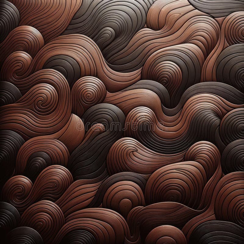Abstract Wooden Waves Texture, AI Generated Stock Illustration ...