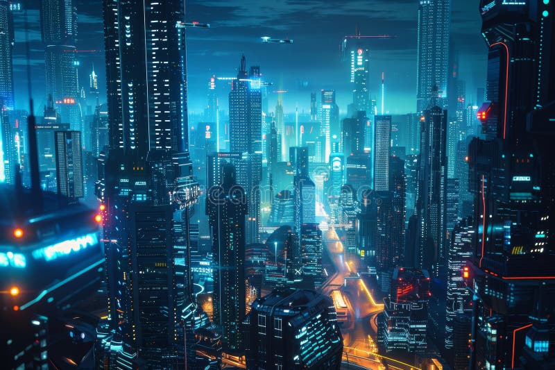 High Quality Image of a Futuristic Cityscape at Night for a Stunning ...