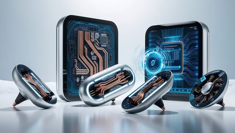 High-Quality Image of Futuristic Technology with Sleek Devices, Circuit ...