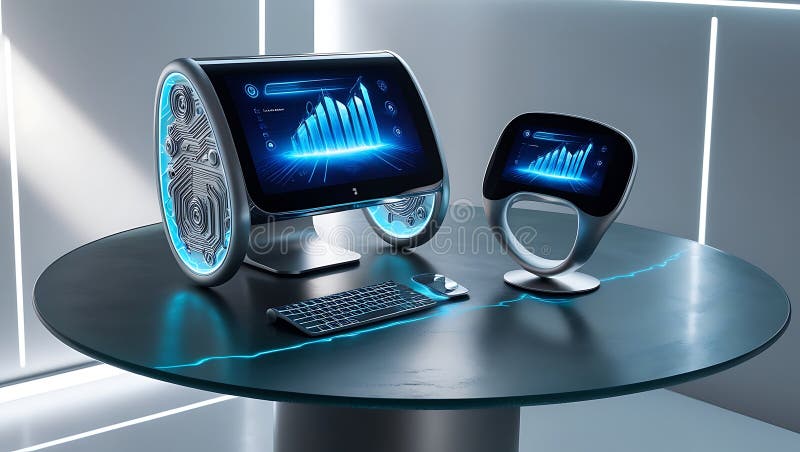 High-Quality Image of Futuristic Technology with Sleek Devices, Circuit ...