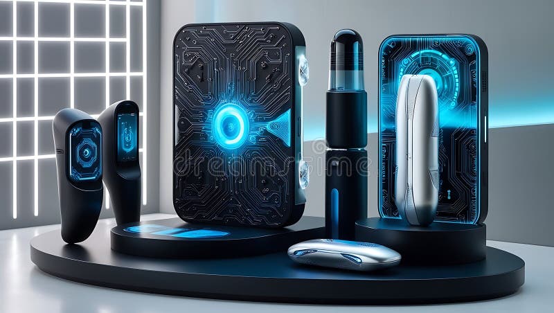 High-Quality Image of Futuristic Technology with Sleek Devices, Circuit ...