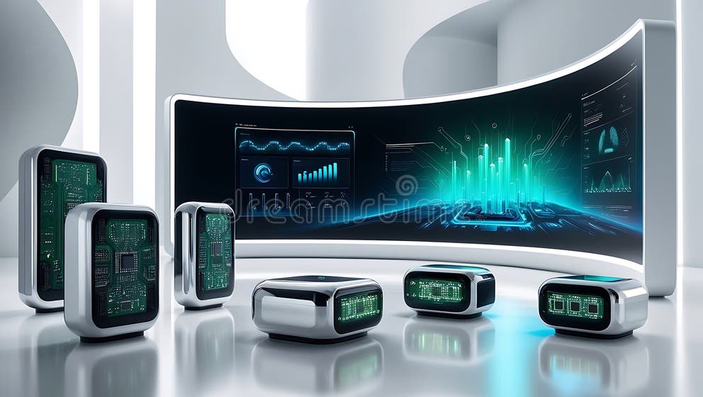 High-Quality Image of Futuristic Technology with Sleek Devices, Circuit ...