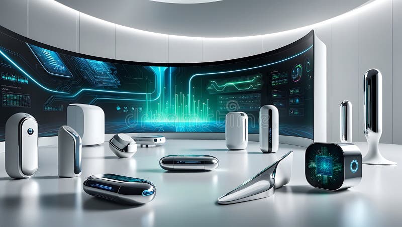 High-Quality Image of Futuristic Technology with Sleek Devices, Circuit ...