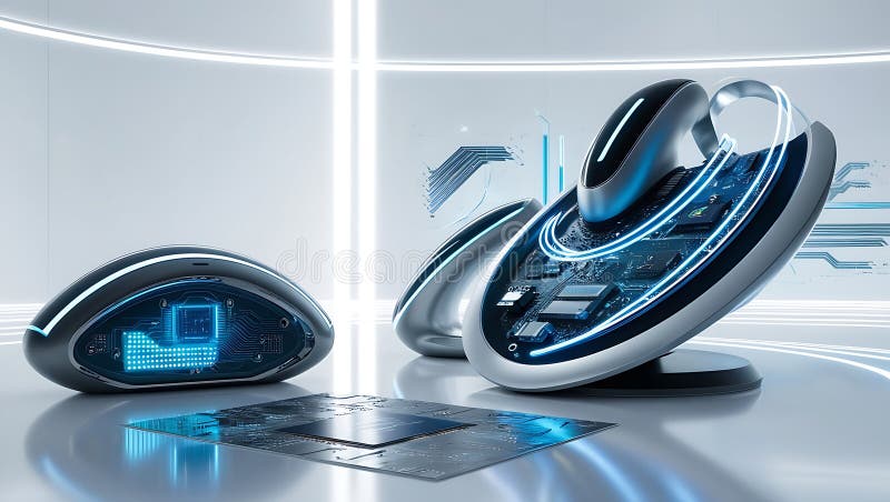 High-Quality Image of Futuristic Technology with Sleek Devices, Circuit ...