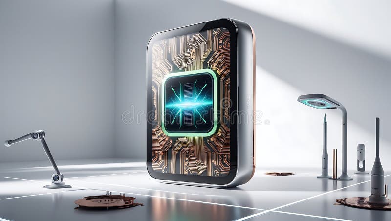 High-Quality Image of Futuristic Technology with Sleek Devices, Circuit ...