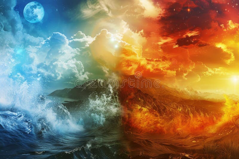 High Quality Image Nature S Five Elements Air, Water, Fire, Earth ...