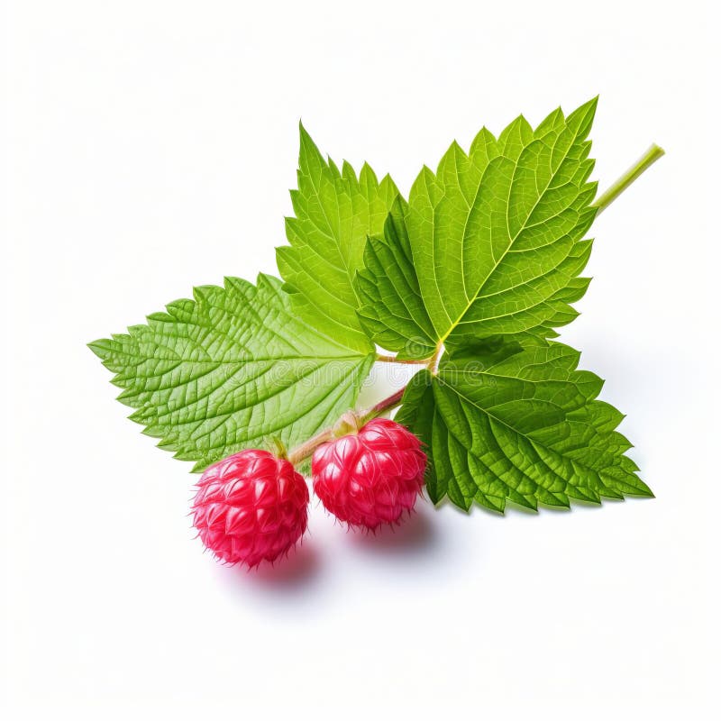High-quality Image of Raspberry Bush Leaf on White Background Stock ...