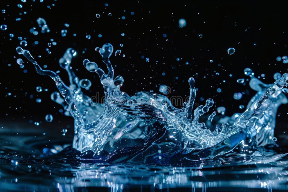 High Quality Image of Refreshing Blue Water Splash with Powerful ...