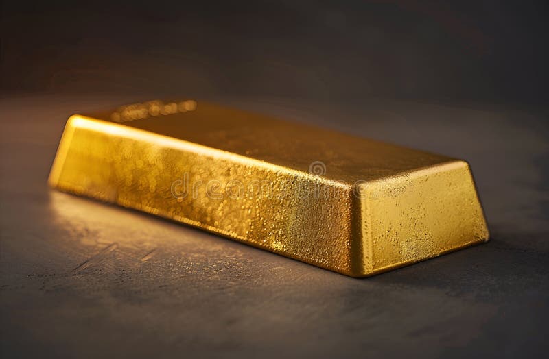 Shiny Gold Bar on Dark Textured Background with Dramatic Lighting and ...