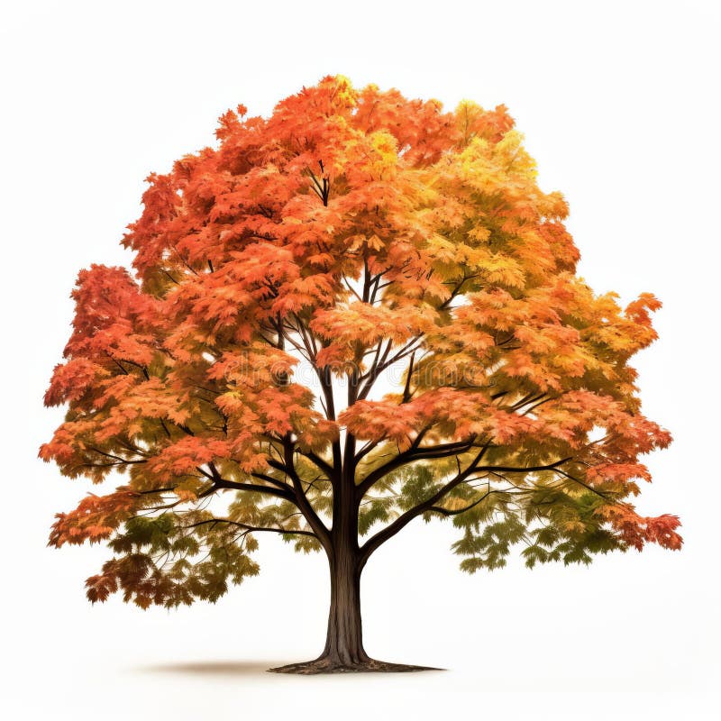 High-quality Image of a Single Maple Tree Section Stock Illustration ...