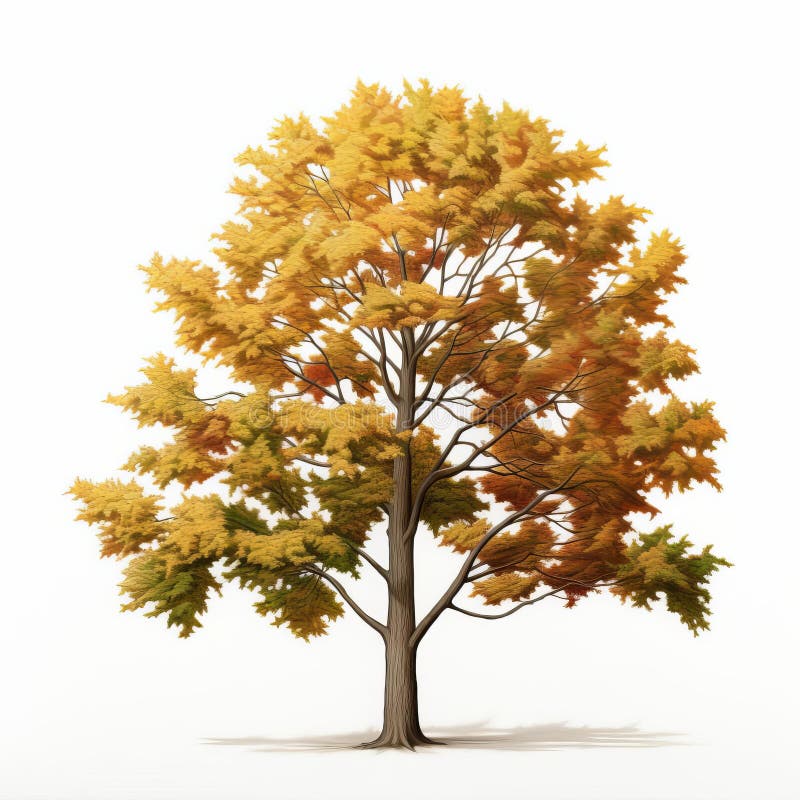 High-quality Image of a Single Maple Tree Section Stock Illustration ...