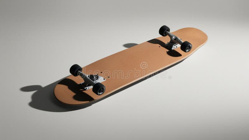 Upside-Down Skateboard with Underside View on Neutral Background Stock ...