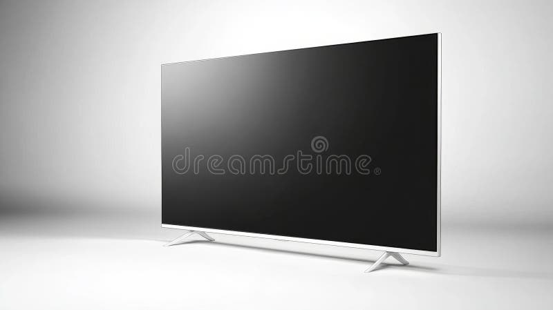 Modern Flat Screen Television Display on Minimalist Background Stock ...