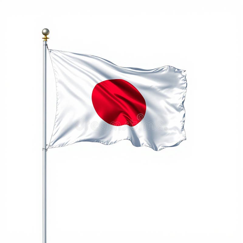 High-quality Image of the Waving Japanese Flag. Stock Illustration ...