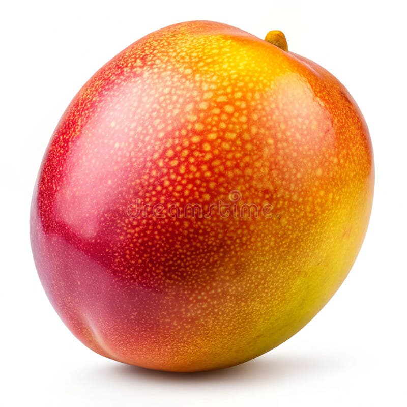 Whole Mango with Smooth Yellow Skin on Transparent Background Stock ...