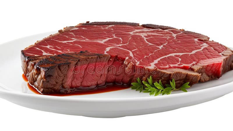 High-Quality 4K Isolated Steak on White Background Stock Illustration ...