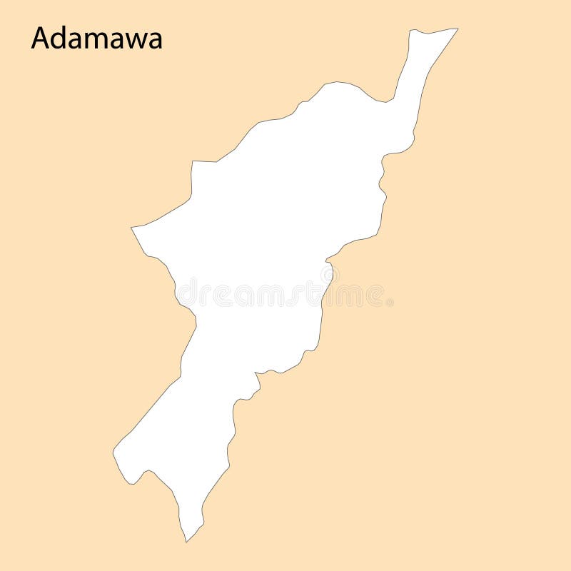 High Quality Map of Adamawa is a Region of Nigeria Stock Vector ...