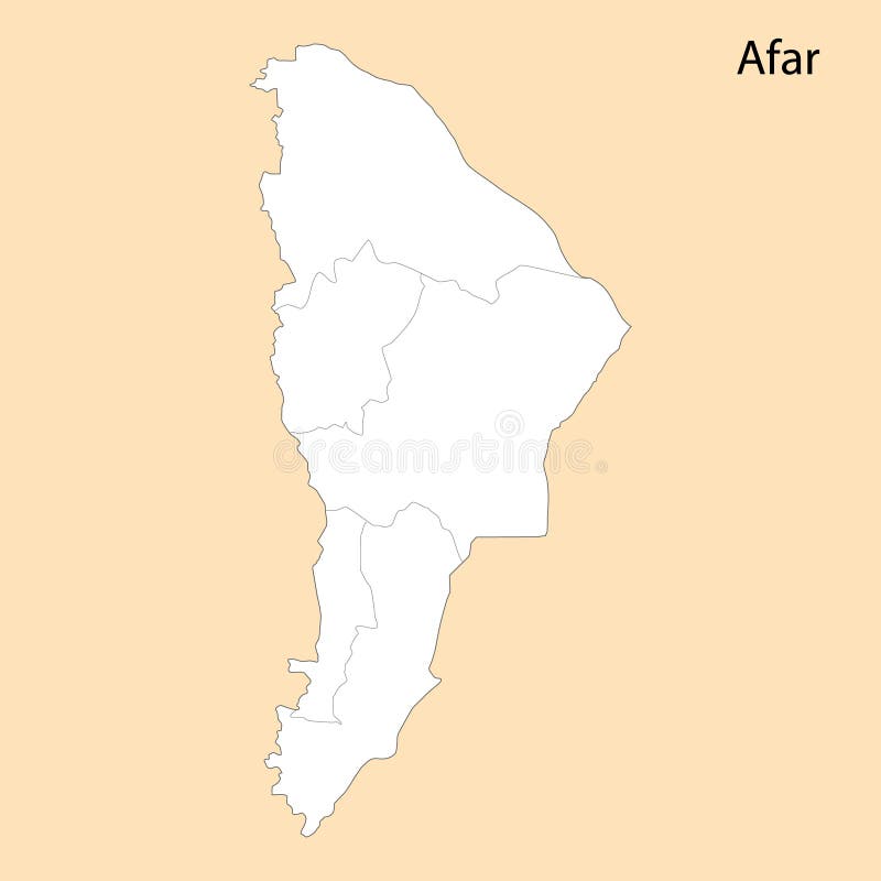High Quality Map of Afar is a Region of Ethiopia Stock Vector ...