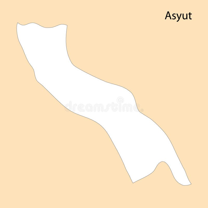 High Quality Map of Asyut is a Region of Egypt Stock Vector ...