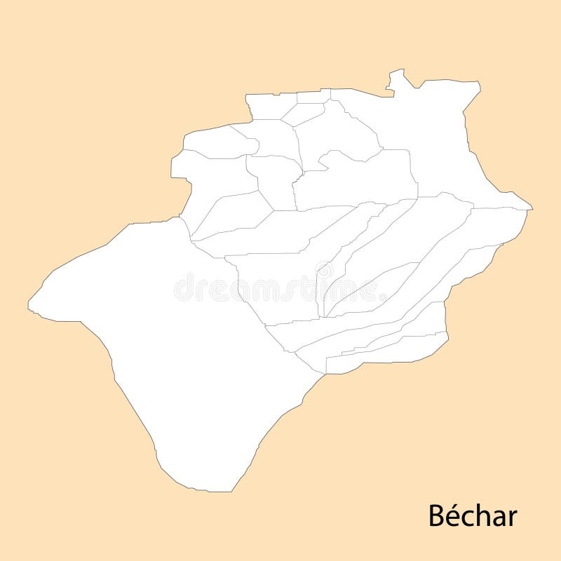 High Quality Map of Bechar is a Province of Algeria Stock Vector ...