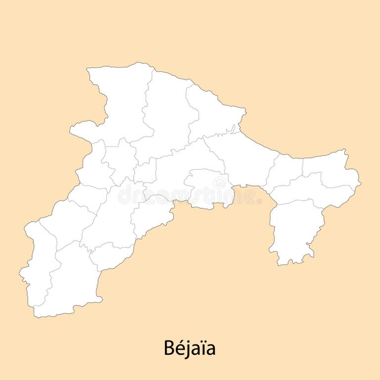 High Quality Map of Bejaia is a Province of Algeria Stock Vector ...