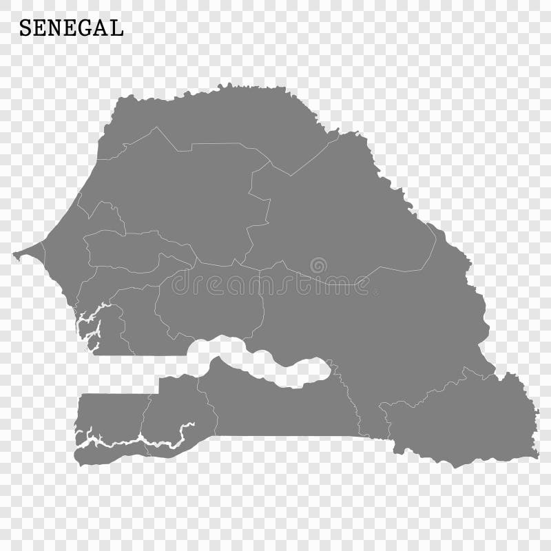 Senegal Borders. Neighbourhood Desaturated. Bilevel Stock Illustration ...