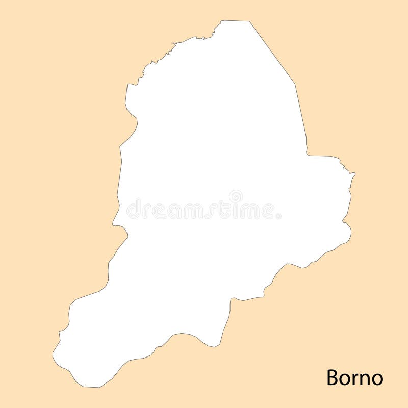 High Quality Map of Borno is a Region of Nigeria Stock Vector ...