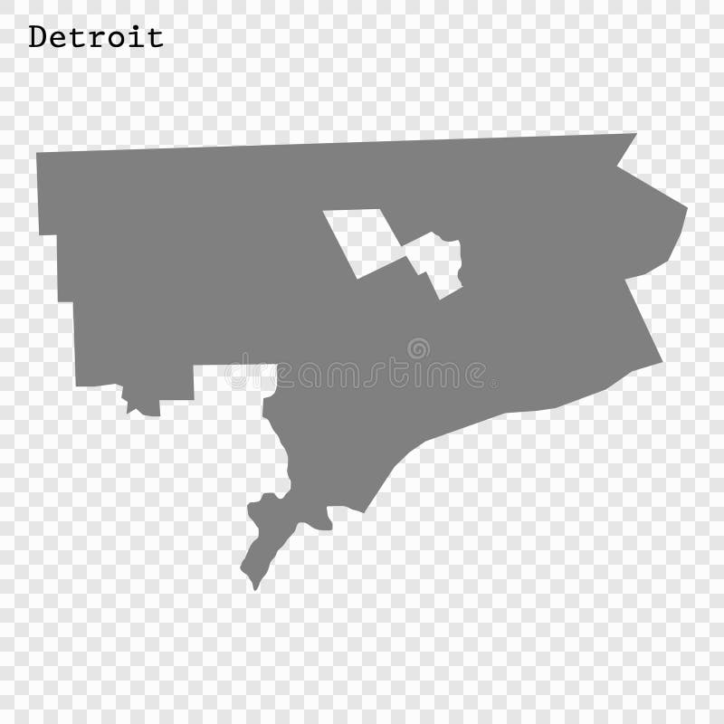 Detroit City map vector stock vector. Illustration of outline - 130447441