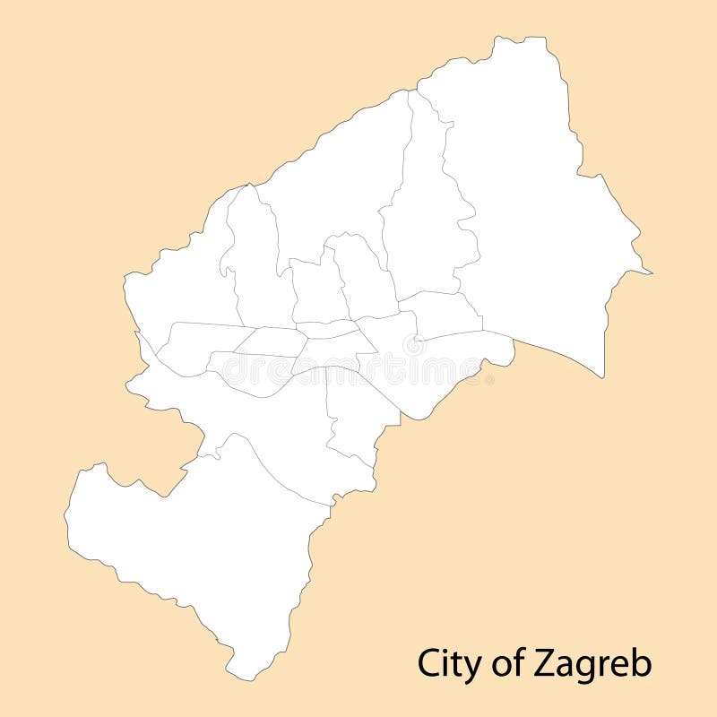 High Quality Map of City of Zagreb is a Region of Croatia Stock Vector ...